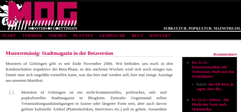 Neue Mog-Homepage: Neuer, besser, schneller! - MONSTERS OF GÖTTINGEN